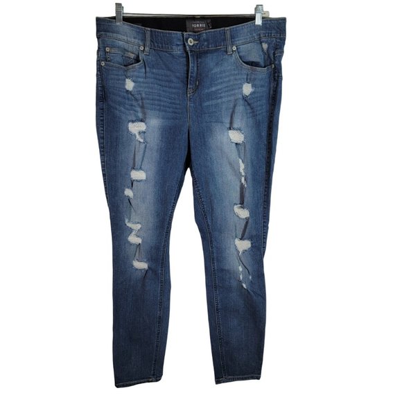 torrid | Jeans | Torrid Distressed Bombshell Skinny Jeans 2 R Stretch ...